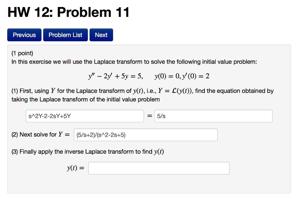 Solved HW 12: Problem 11 PreviouS Problem List Next 1 point) | Chegg.com