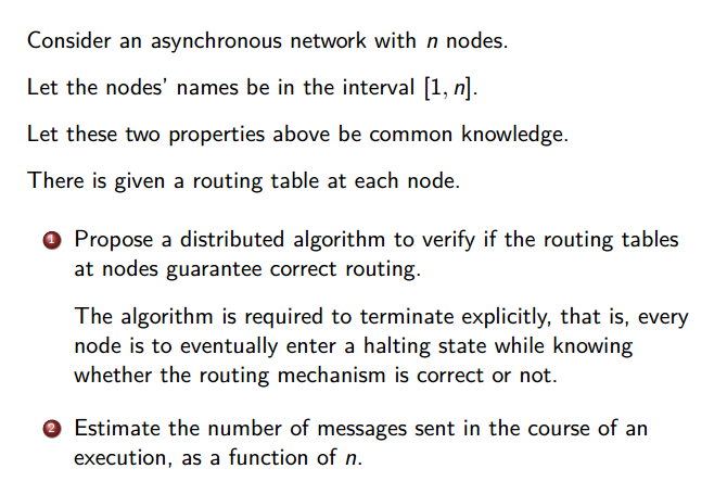 Consider An Asynchronous Network With N Nodes Let 