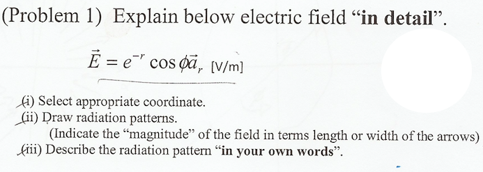 Solved (Problem 1) Explain below electric field "in detail". | Chegg.com