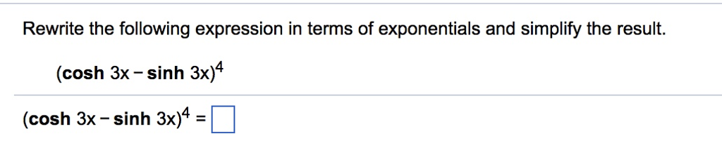 Solved Rewrite the following expression in terms of | Chegg.com