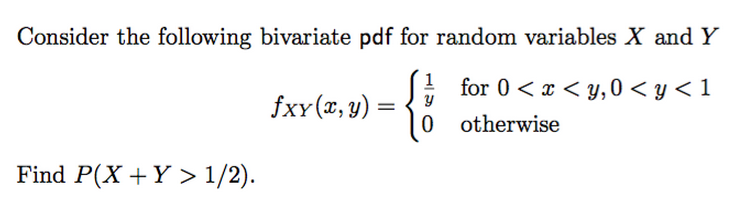 Solved onsider the following bivariate pdf for random | Chegg.com