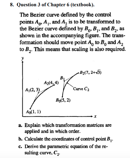 8. Question 3 of Chapter 6 (textbook). The Bezier | Chegg.com