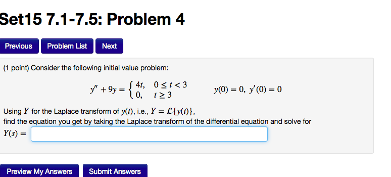 Solved Consider the following initial value problem: y" + | Chegg.com