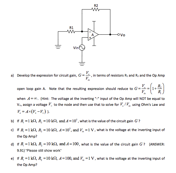 Solved Consider the non-inverting op-amp circuit shown | Chegg.com