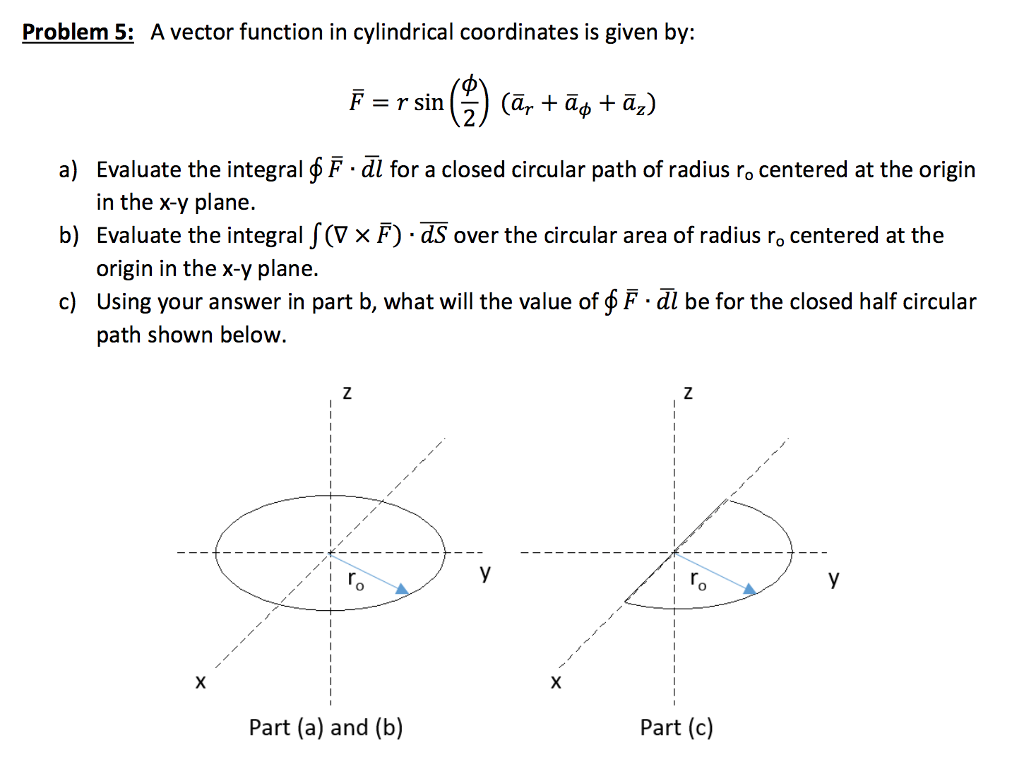 A vector function in cylindrical coordinates is given | Chegg.com