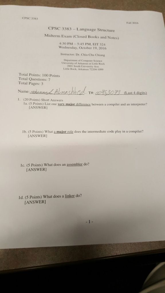 Solved List one very major difference between a compiler and | Chegg.com