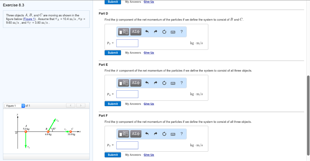 Solved Exercise 8.3 Part A Three objects A, B, and C are | Chegg.com