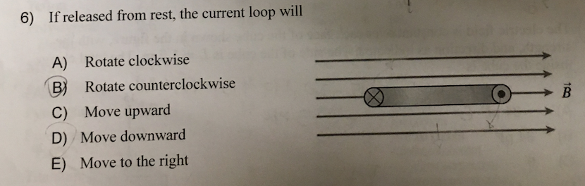 Solved If released from rest, the current loop will A) | Chegg.com