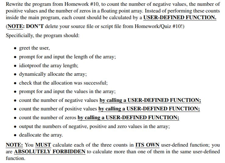 Solved Rewrite the program from Homework #10, to count the | Chegg.com