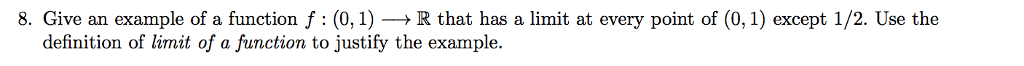 Solved Give an example of a function f: (0, 1) rightarrow R | Chegg.com