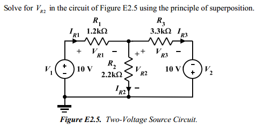 Solved Solve for VS2 in the circuit of Figure E2.5 using the | Chegg.com