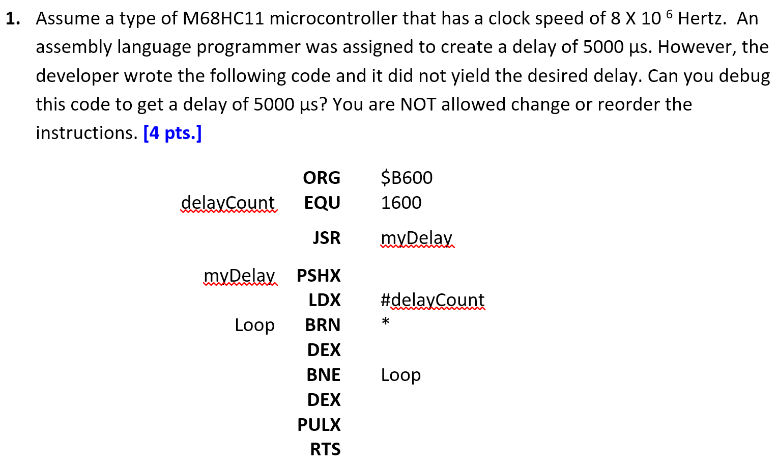 Solved Assume a type of M68HC11 microcontroller that has a | Chegg.com