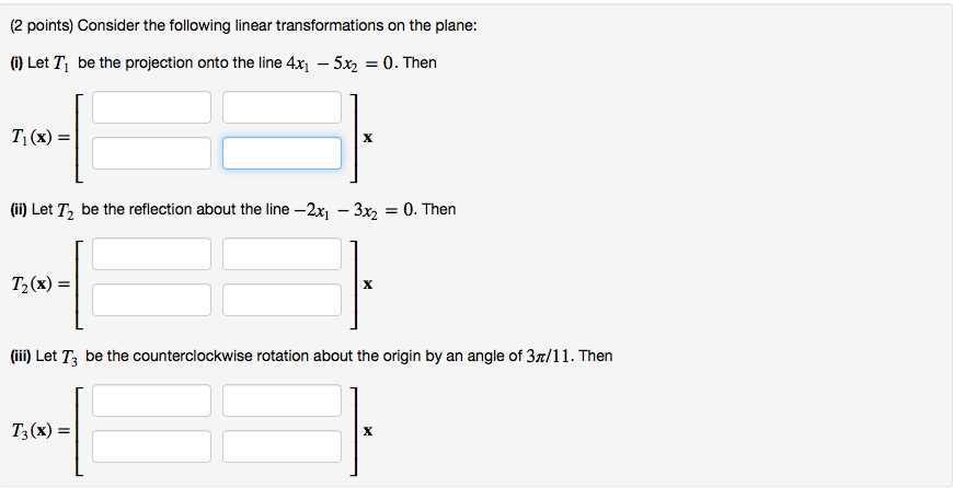 Solved (2 points) Consider the following linear | Chegg.com