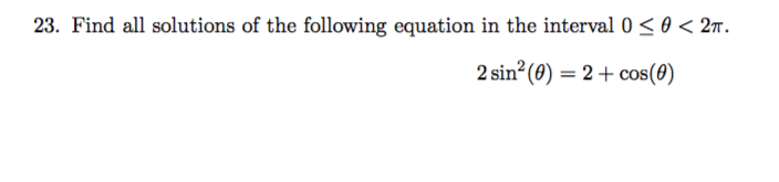 Solved 23. Find all solutions of the following equation in | Chegg.com