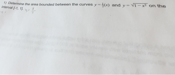 Solved Determine the area bounded between the curves y = | Chegg.com