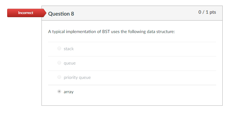 Solved A typical implementation of BST uses the following | Chegg.com