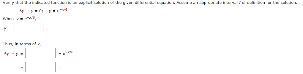 Solved Verify that the indicated function is an explicit | Chegg.com