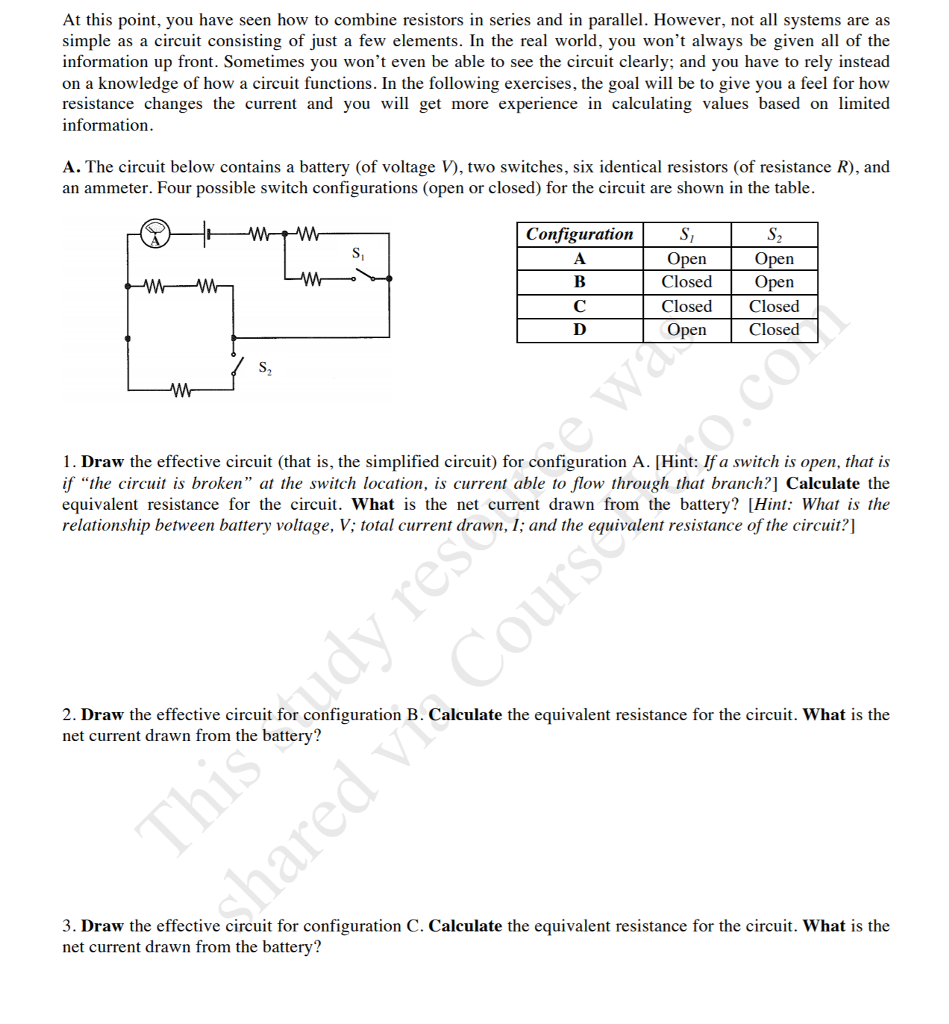 Solved At this point, you have seen how to combine resistors | Chegg.com