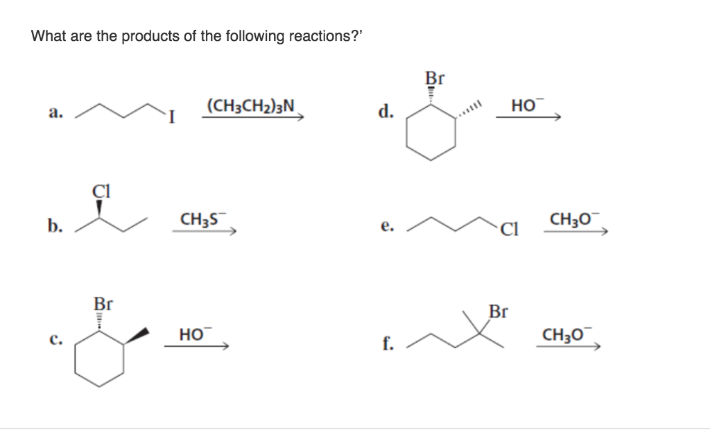 Solved What are the products of the following reactions?" Br | Chegg.com