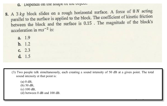 Solved 8. A 3 kg block slides on a rough horizontal surface. | Chegg.com
