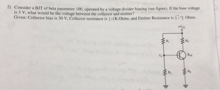 Solved Consider a BJT of beta parameter 100, operated by a | Chegg.com