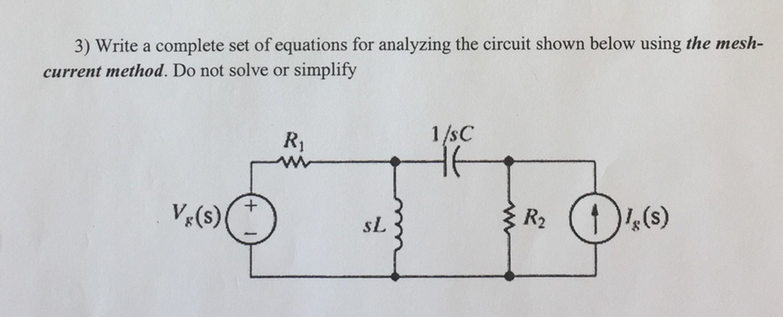 Solved for analyzing the circuit shown below using the mesh- | Chegg.com