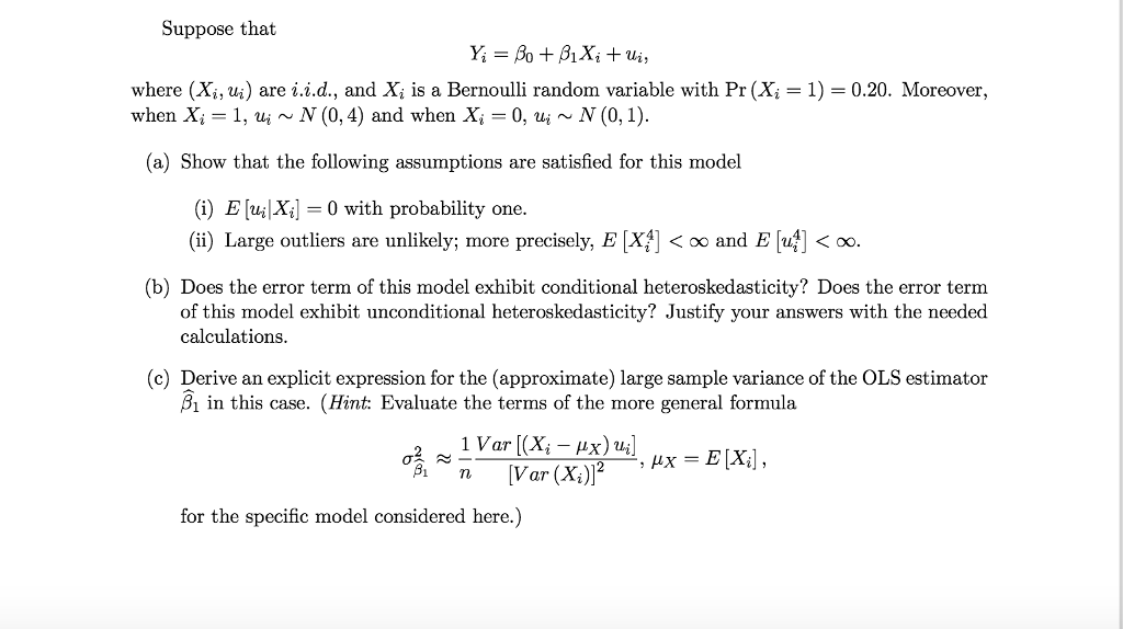 Solved Suppose that Y_i = beta_0 + beta_1 X_i + u_i. where | Chegg.com