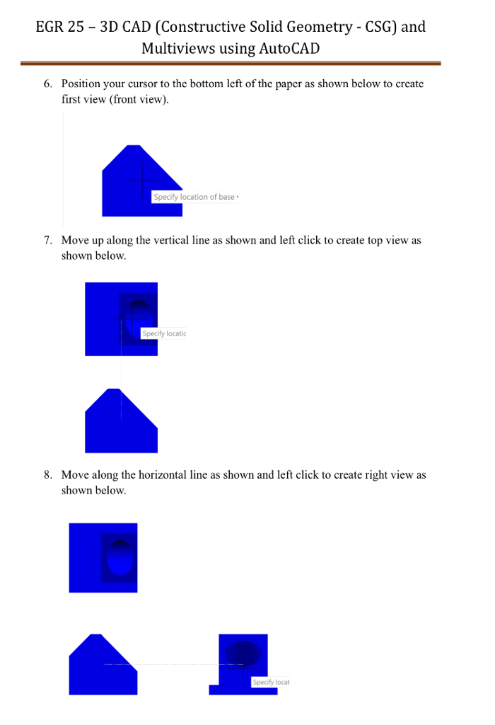 EGR 25 - 3D CAD (Constructive Solid Geometry - CSG) | Chegg.com