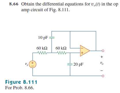 Solved 8.66 Obtain the differential equations for v0(t) in | Chegg.com