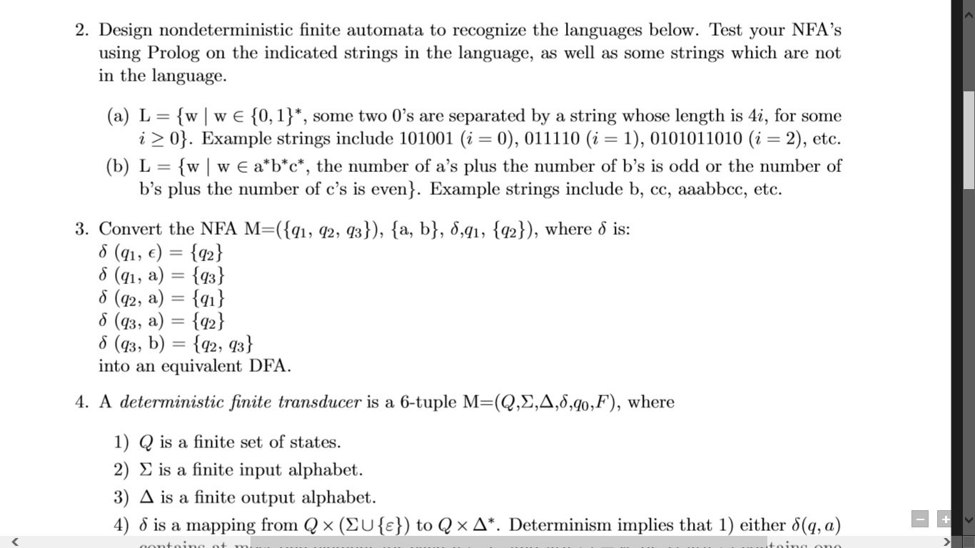 Design Nondeterministic Finite Automata To Recognize