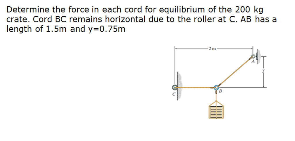 Solved Determine the force in each cord for equilibrium of | Chegg.com