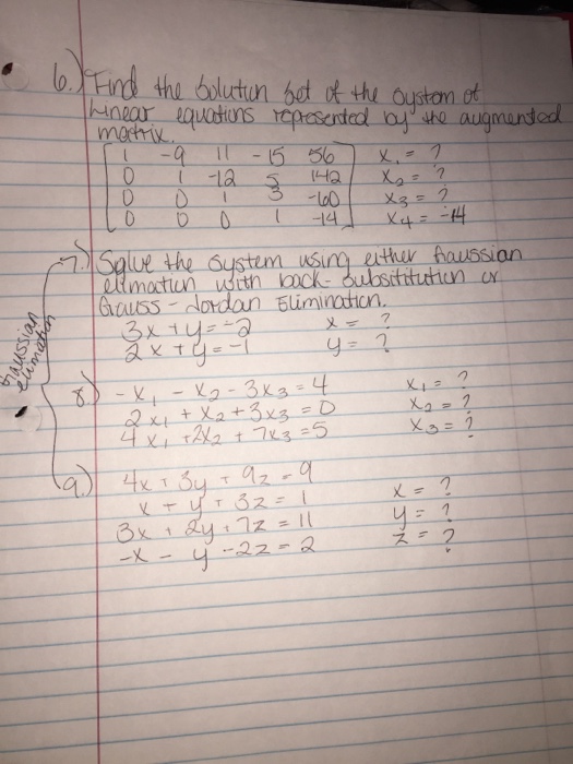 Solved Find the solution set of the system of linear | Chegg.com