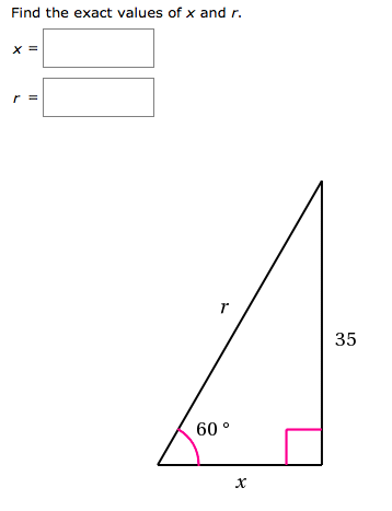 Solved Find the exact values of x and r. Please post | Chegg.com