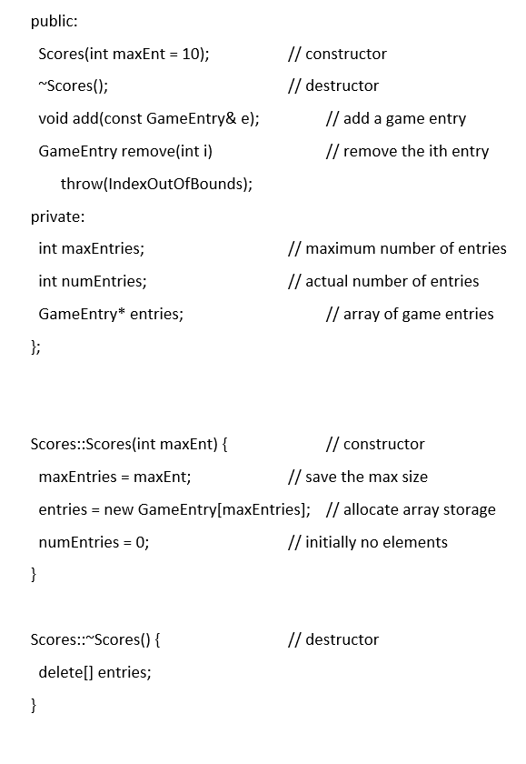 Solved Given the following code for storing Game entries in | Chegg.com