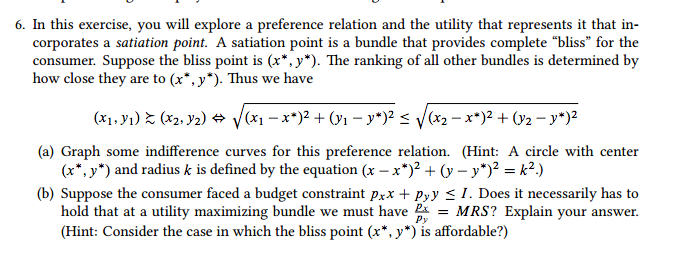 Solved In this exercise, you will explore a preference | Chegg.com