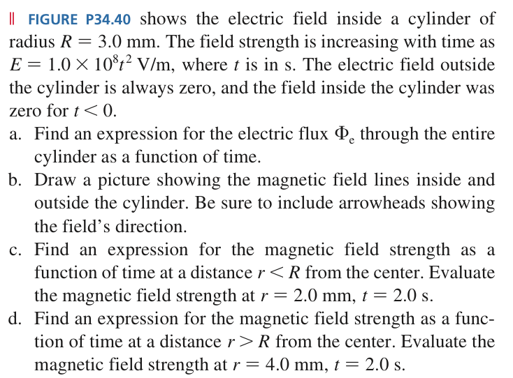 Solved FIGURE P34.40 shows the electric field inside a | Chegg.com