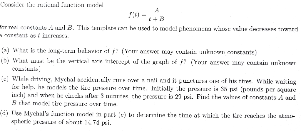 Solved Consider the rational function model for real | Chegg.com