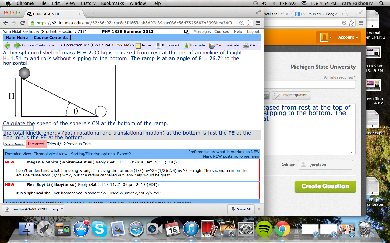 Solved A thin spherical shell of mass M = 2.00 kg is | Chegg.com