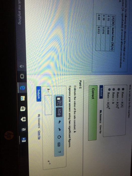 Solved Consider the following data showing the initial rate | Chegg.com