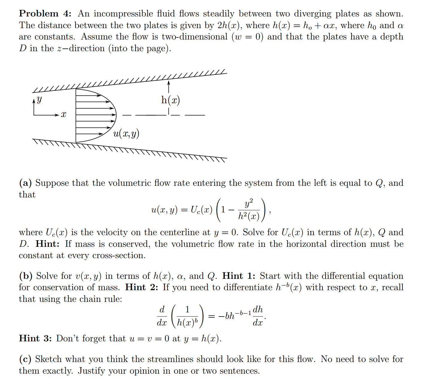 An incompressible fluid flows steadily between two | Chegg.com