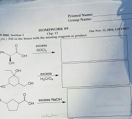Solved Fill in the boxes with the missing reagents or | Chegg.com