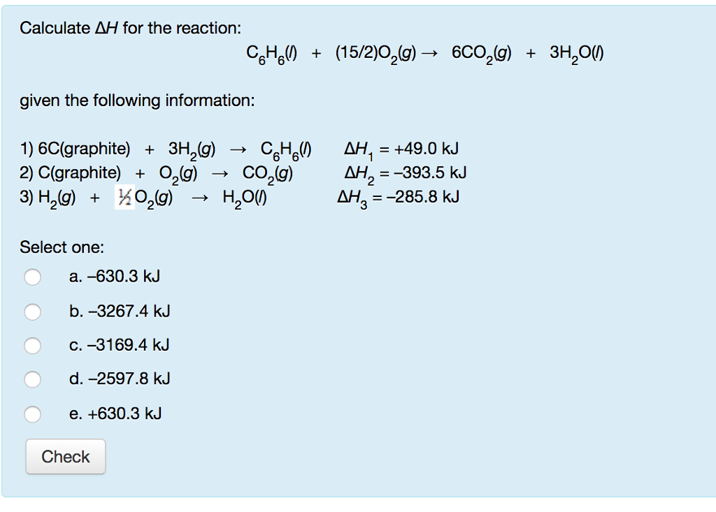 Solved Calculate H For The Reaction GH6 15 2jo2 g Chegg Solved Calculate H For The Reaction GH6 15 2jo2 g Chegg