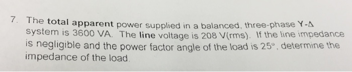 Solved The total apparent power supplied in a balanced. | Chegg.com