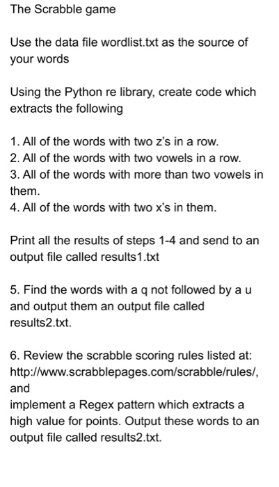 Solved Use The Data File Wordlist Txt As The Source Of Your