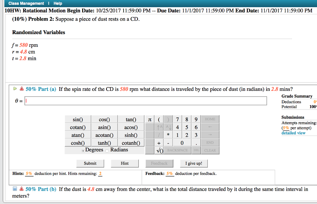 Solved Class Management Help 10HW: Rotational Motion Begin | Chegg.com