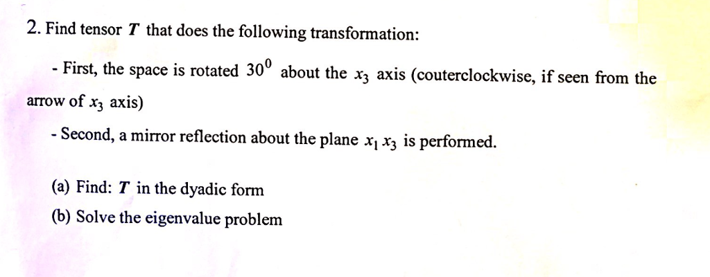 Find tensor T that does the following transformation: | Chegg.com