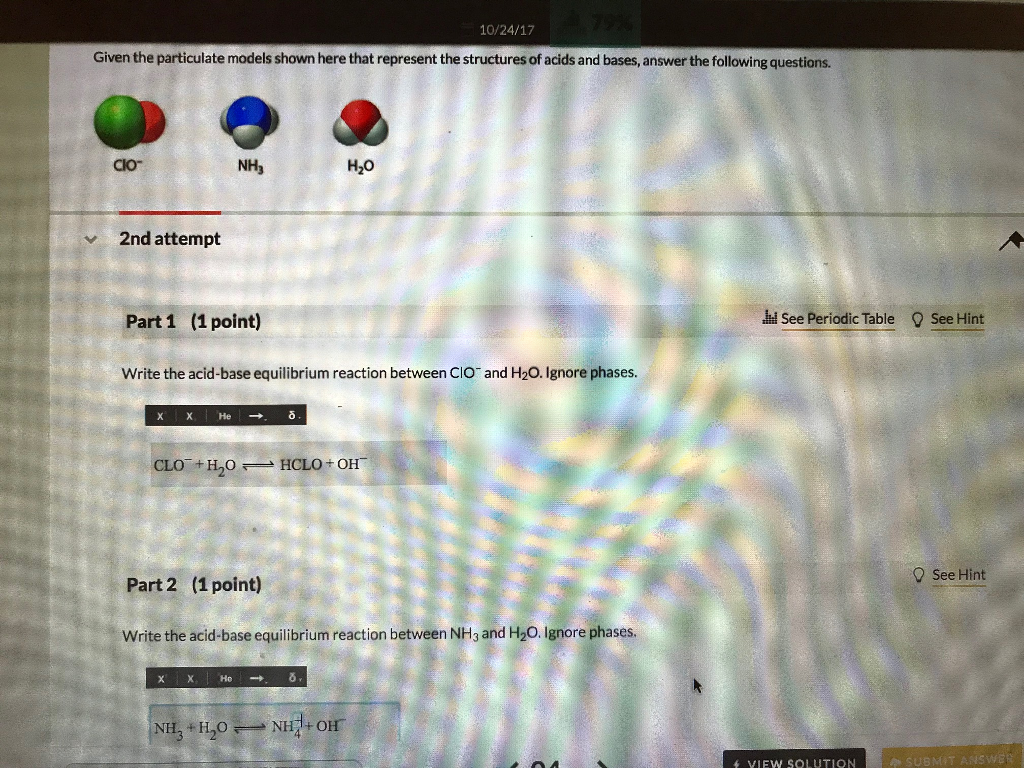 Solved part 1: write the acid base equilibrium reaction | Chegg.com Solved part 1: write the acid base equilibrium reaction | Chegg.com