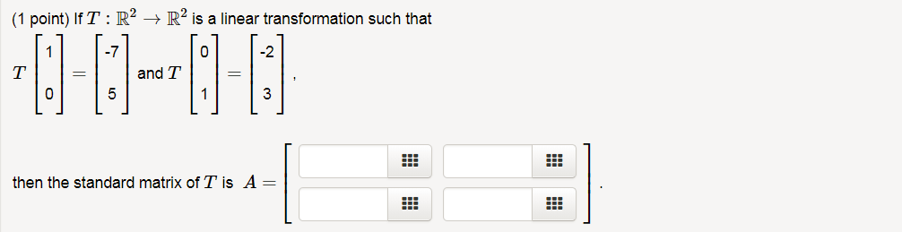 Solved (1 point) If T : R2 → R2 is a linear transformation | Chegg.com