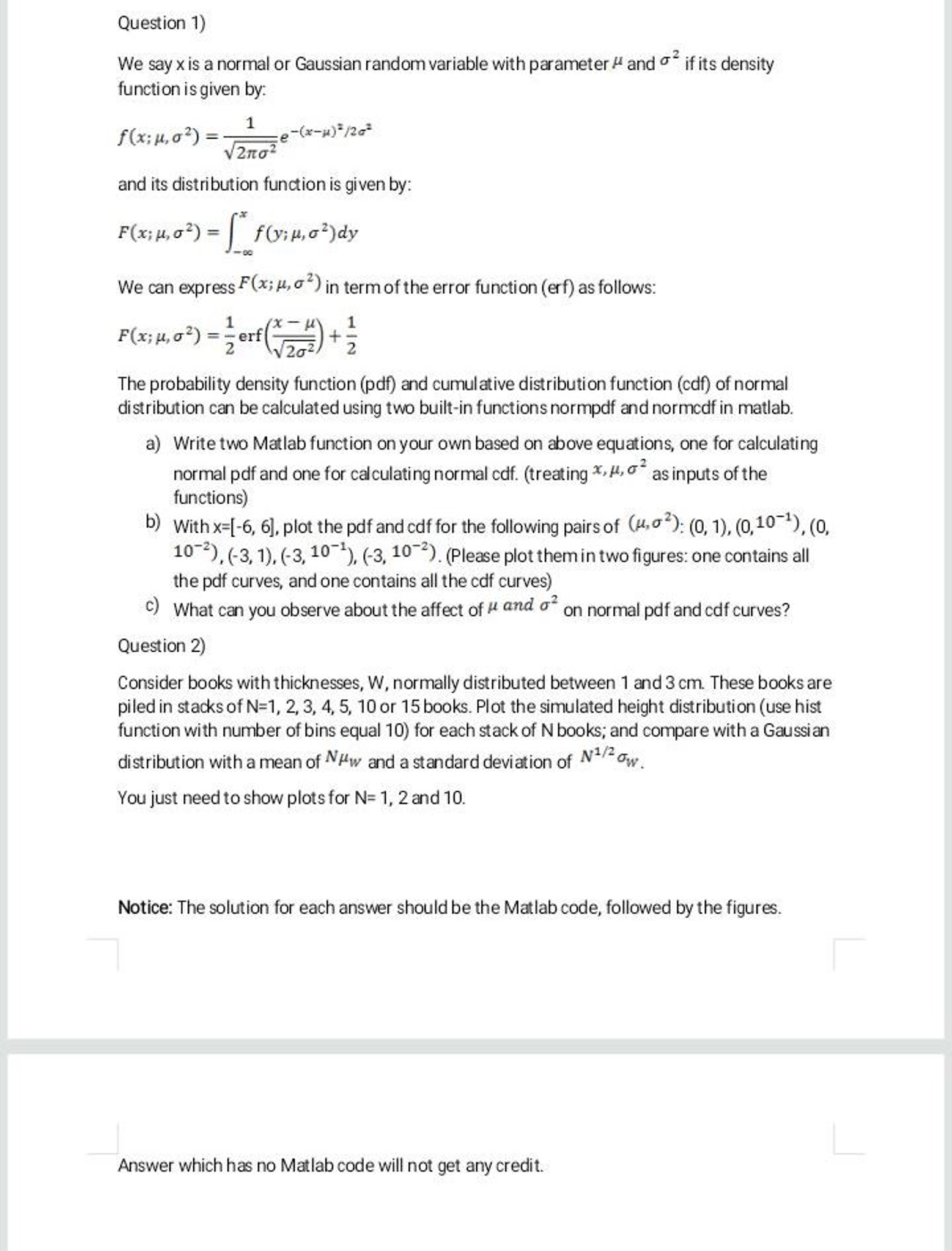Say x is a normal or Gaussian random variable with | Chegg.com