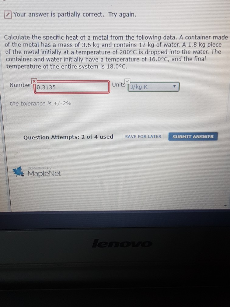 Solved Your answer is partially correct. Try again. | Chegg.com